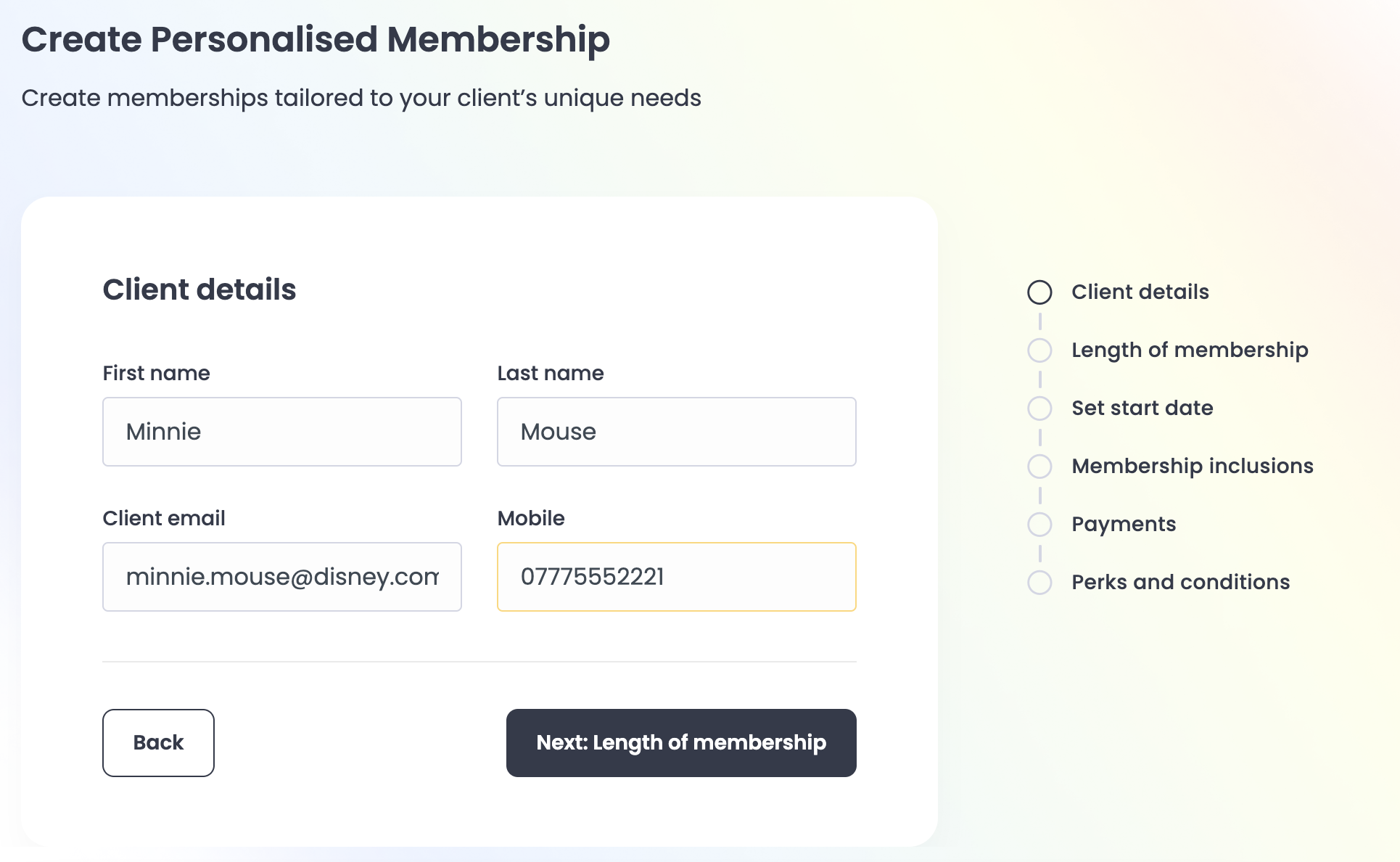 How do I create a personalised membership and send an invitation to a ...