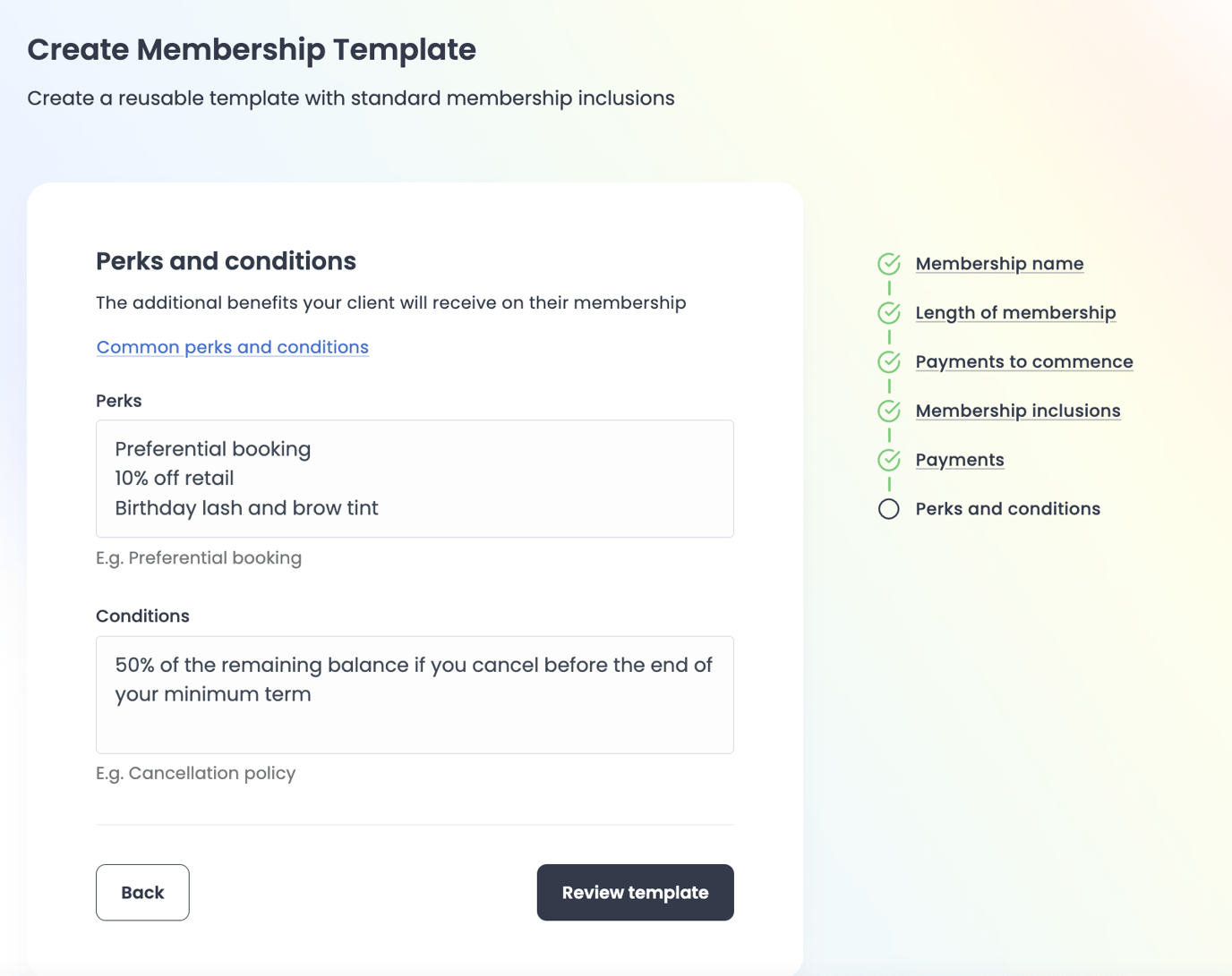 How do I create a membership template?