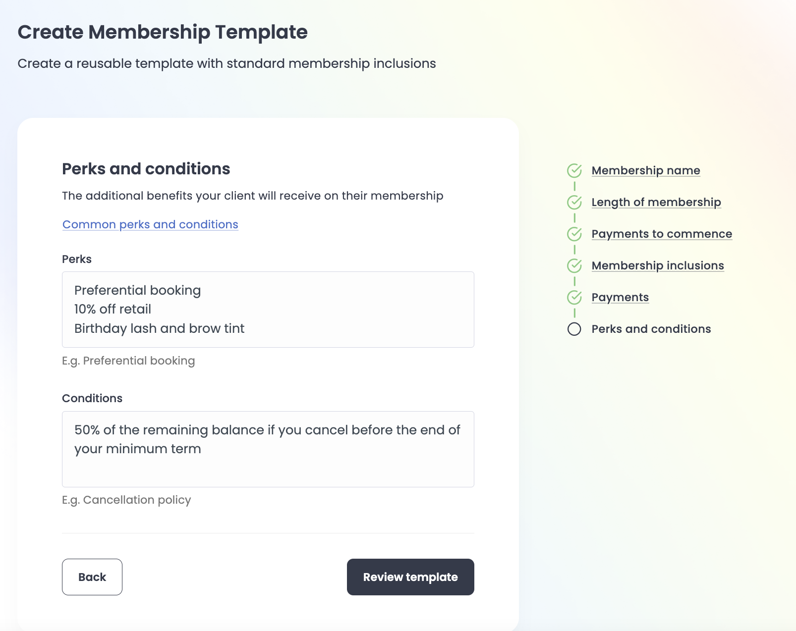How do I create a membership template?